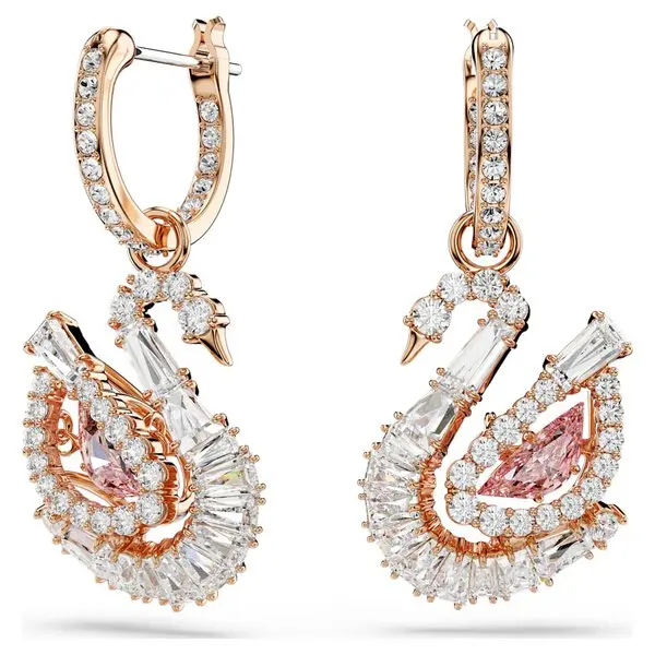 SWAROVSKI Swan Drop Earrings - Pink