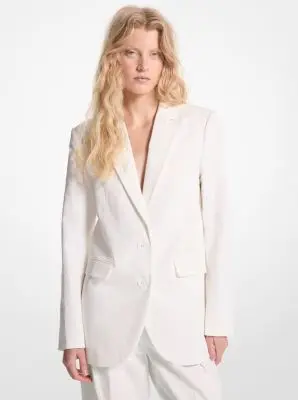 Michael Kors Cotton Blend Twill Blazer - White
