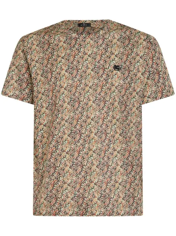 Etro Palm Tree-print Cotton T-shirt