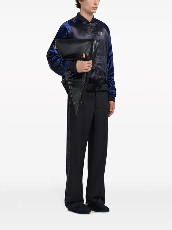 Marni Logo-embroidered Satin Bomber Jacket