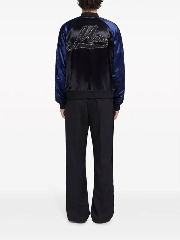 Marni Logo-embroidered Satin Bomber Jacket