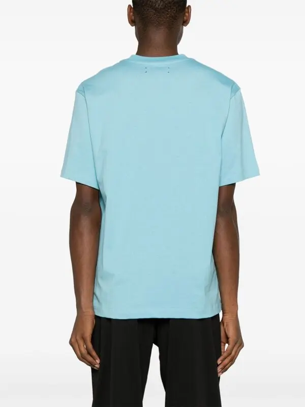 Amiri Staggered Logo-appliqué T-shirt - Blue