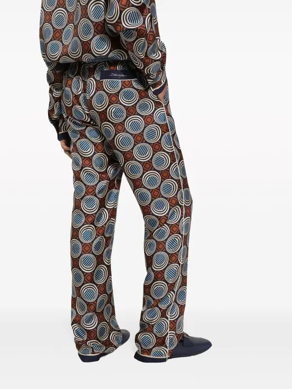 Dolce & Gabbana Geometric-print Silk Pijama Trousers - Red