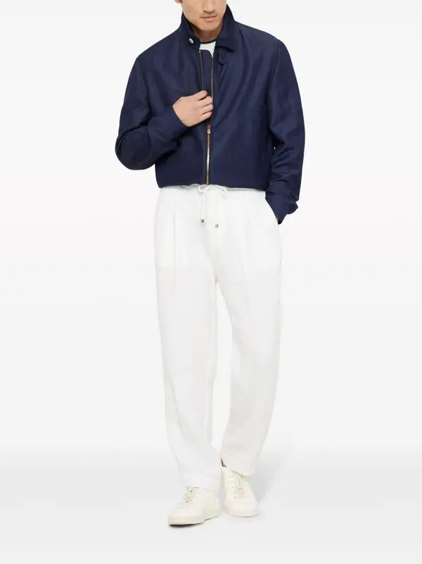 Brunello Cucinelli Spread-collar Bomber Jacket - Blue