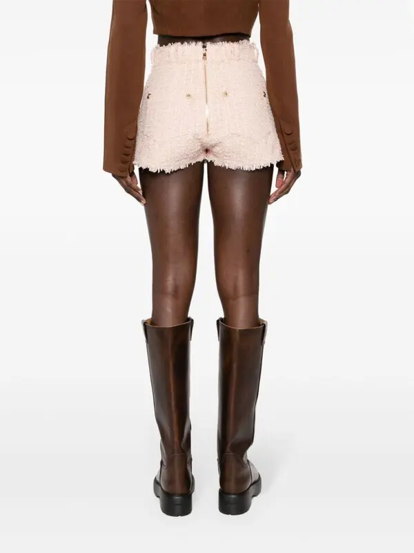 Balmain Tweed Chain-buttons Shorts - Neutrals