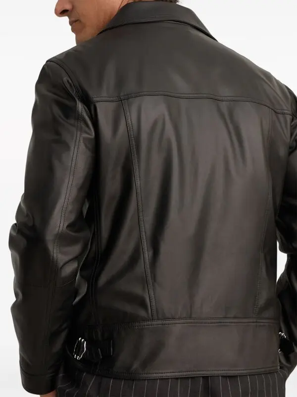Brunello Cucinelli Layered Leather Bomber Jacket