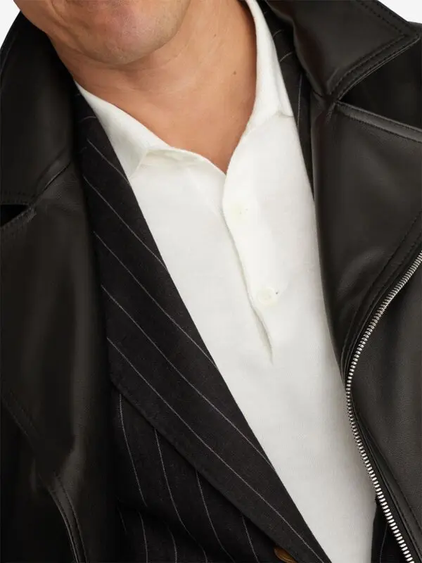 Brunello Cucinelli Layered Leather Bomber Jacket