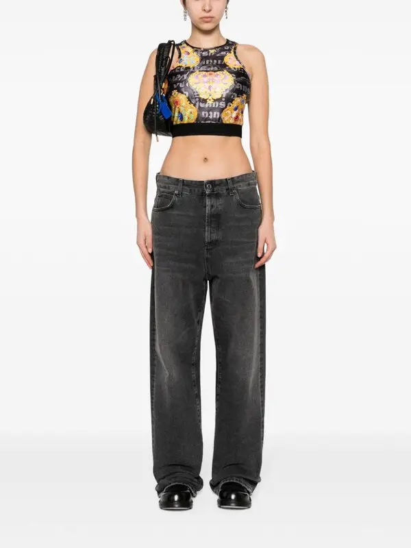 Versace Printed Cropped Top
