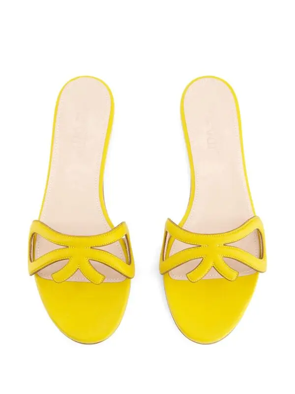 Giambattista Valli Round-toe Leather Slides