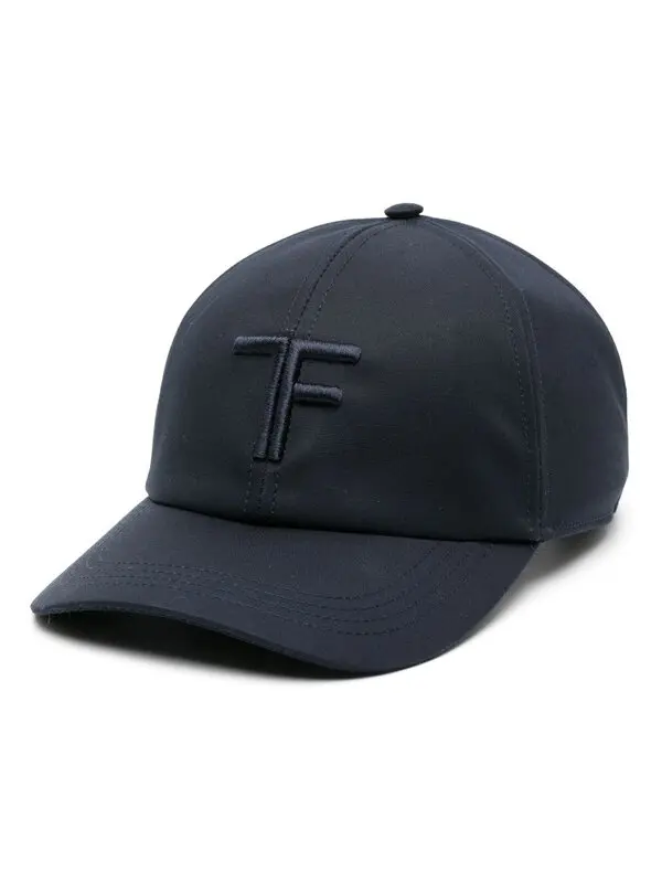 TOM FORD Logo-embroidered Cotton Cap - Blue
