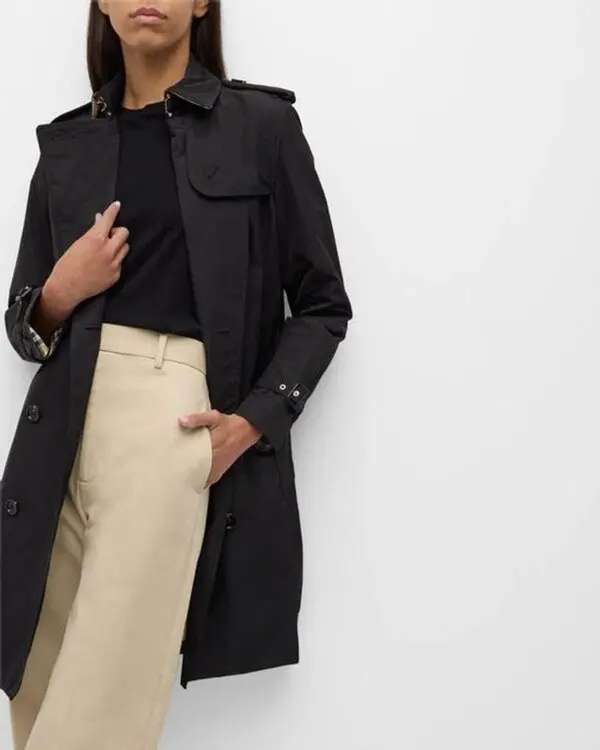 Burberry Kensington Double-breasted Trench Coat - Black
