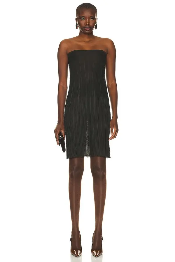 Saint Laurent Sheer Strapless Dress - Ebene