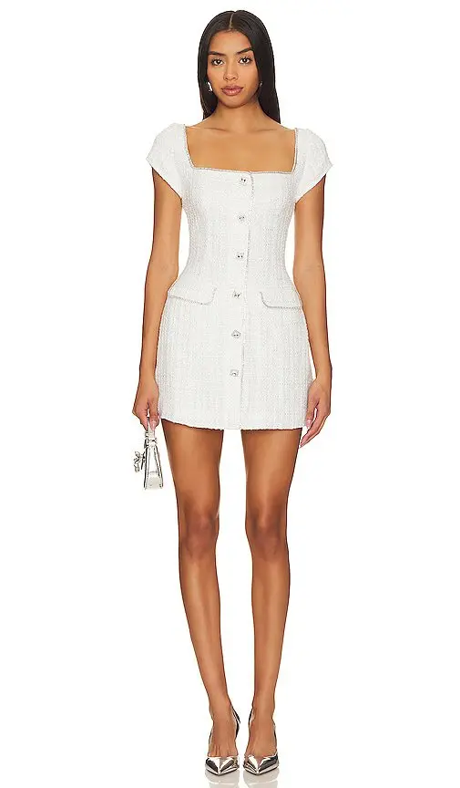 SAU LEE Annabelle Embellished Tweed Mini Dress