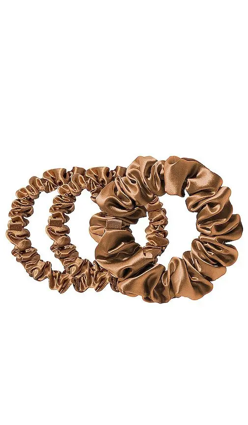 Slip Midi & Large Scrunchie Set Of 3 - Copper
