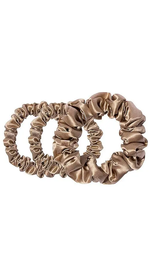 Slip Midi & Large Scrunchie Set Of 3 - Light Brown