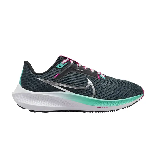 Nike Wmns Air Zoom Pegasus 40 Wide 'deep Jungle Metallic Silver - Blue