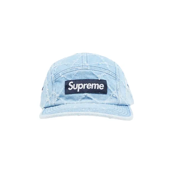 Supreme Punched Denim Camp Cap - Blue