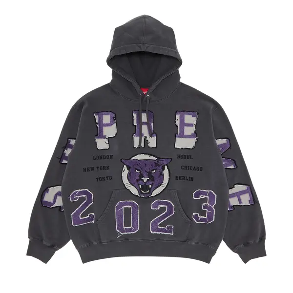 Supreme Washed Panther Hooded Sweatshirt - Black