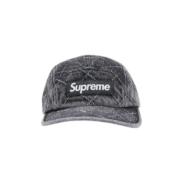Supreme Punched Denim Camp Cap - Black