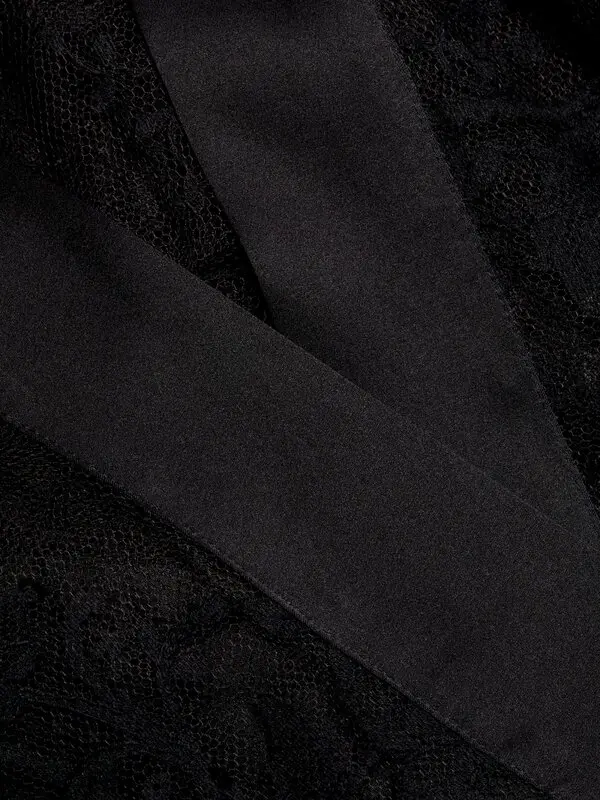 Kiki De Montparnasse Camille Floral Lace Robe - Black