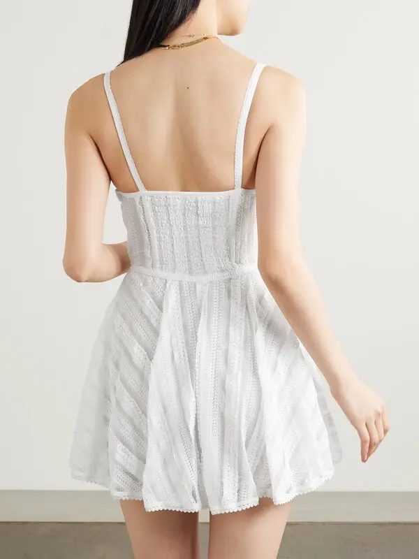 Charo Ruiz Ibiza Limmey Scalloped Cutout Cotton-Blend Lace Mini Dress In  White - 30% Off | Editorialist