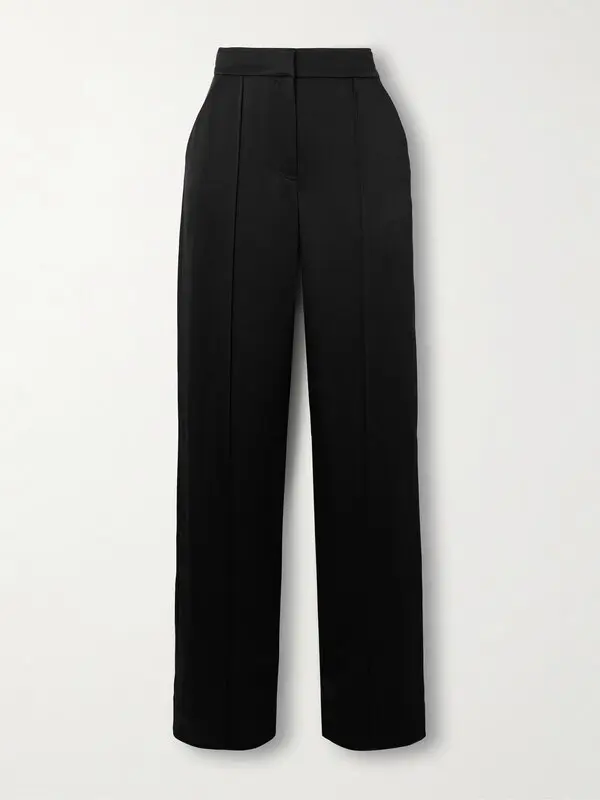 Simkhai Kyra Satin Wide-leg Pants - Black