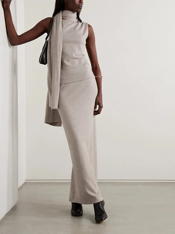 Magda Butrym Wool, Silk And Cashmere-blend Maxi Skirt