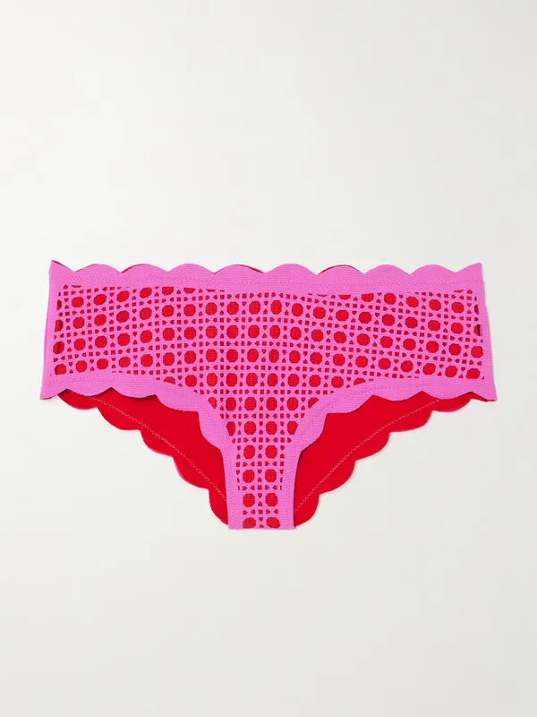 Marysia Spring Scalloped Laser-cut Bikini Briefs - Pink