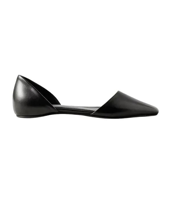 TOTEME The Asymmetric D'orsay Leather Point-toe Flats