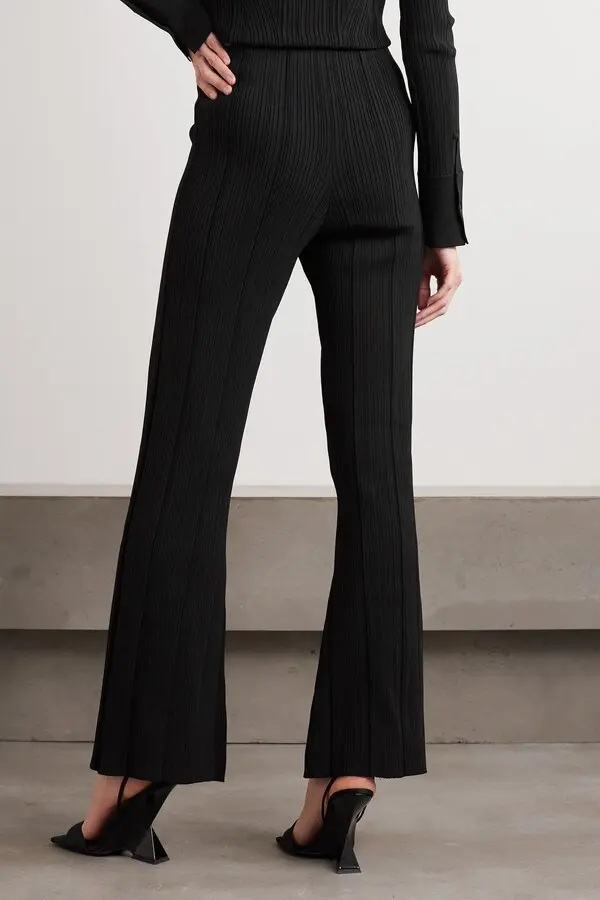 Galvan Dawn Ribbed-knit Wide-leg Pants