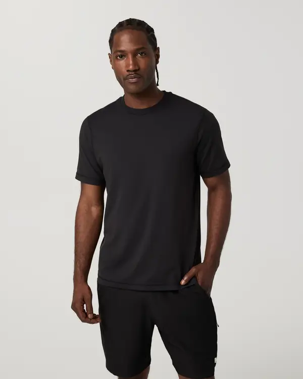 Vuori Short Sleeve Ponto Performance T-shirt - Solid Black