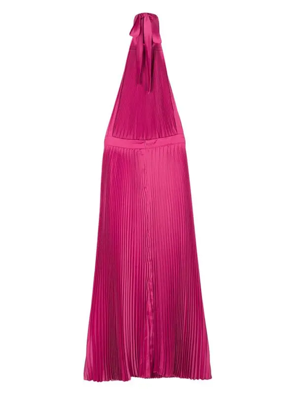 L'IDEE Open-back Pleated Maxi Dress