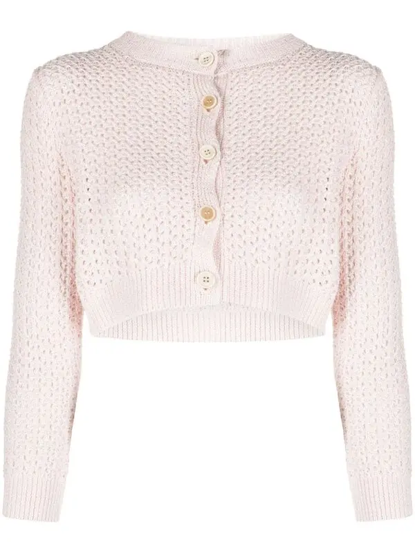 Fabiana Filippi Sequin-detail Open-knit Cardigan - Pink