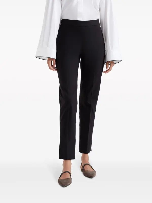 Brunello Cucinelli High-waisted Cropped Trousers - Black