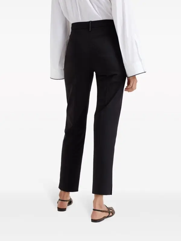 Brunello Cucinelli High-waisted Cropped Trousers - Black