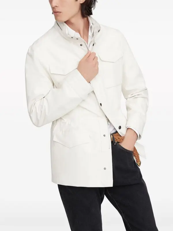Brunello Cucinelli Stand-up Collar Linen-blend Coat