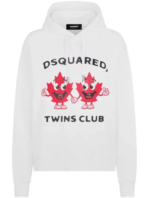 Dsquared2 Graphic-print Jersey Hoodie - White