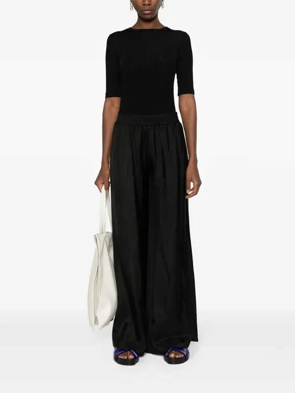 Fabiana Filippi Cut-out Fine-ribbed T-shirt - Black