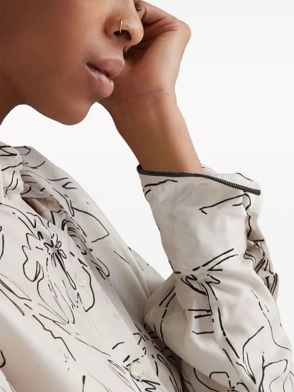 Brunello Cucinelli Monili-chain Graphic-print Shirt