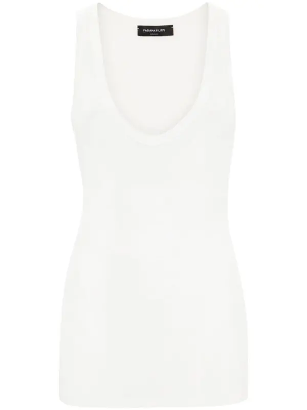 Fabiana Filippi Fine-ribbed Tank Top - White