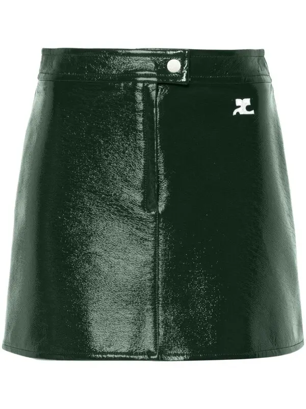 COURREGES Re-edition Vinyl Mini Skirt - Green