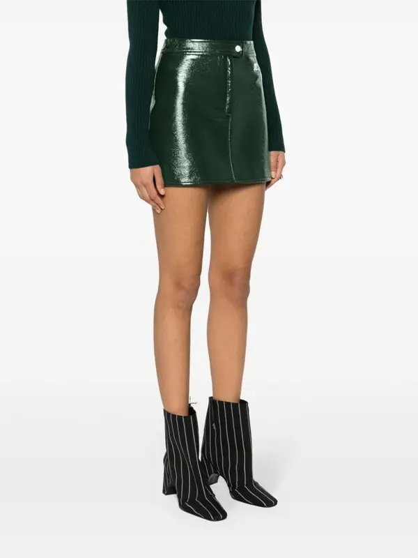 COURREGES Re-edition Vinyl Mini Skirt - Green