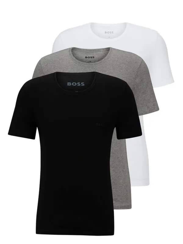BOSS Crew-neck Cotton T-shirt Set - Black