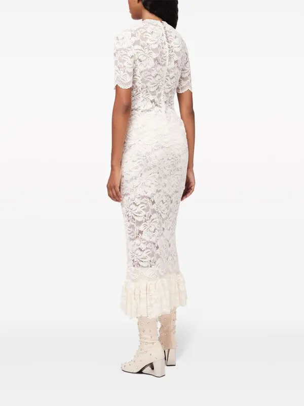 Rabanne Lace High-waist Midi Skirt - White