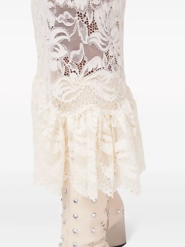 Rabanne Lace High-waist Midi Skirt - White