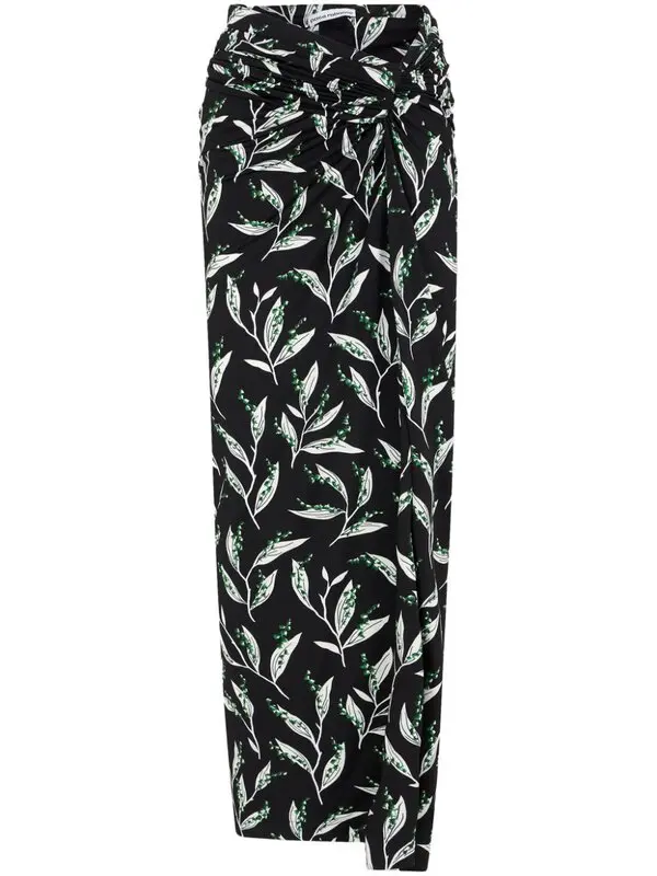 Rabanne Graphic-print Maxi Skirt - Black
