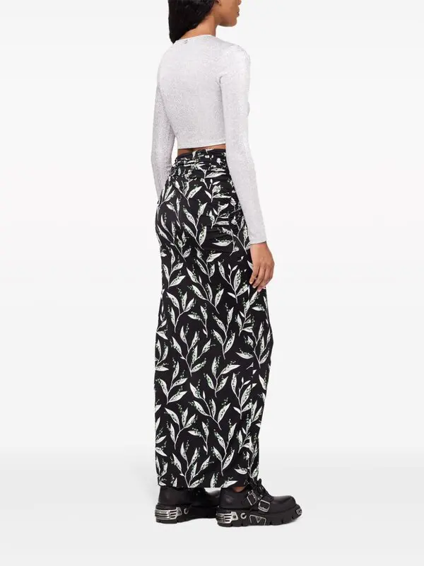 Rabanne Graphic-print Maxi Skirt - Black