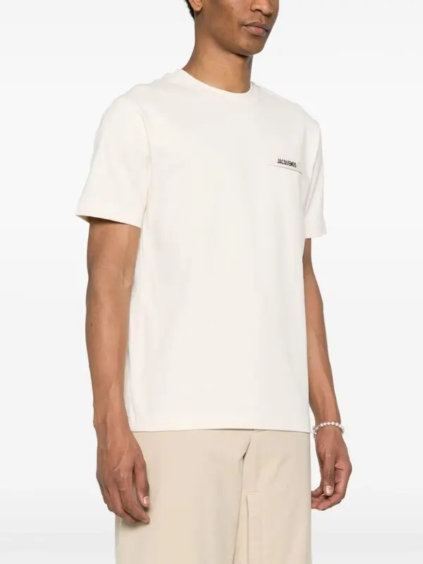 Jacquemus The Gros Grain Logo T-shirt - Neutrals