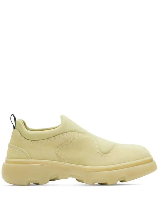 Burberry Suede Slip-on Sneakers With Equestrian Knight Motif