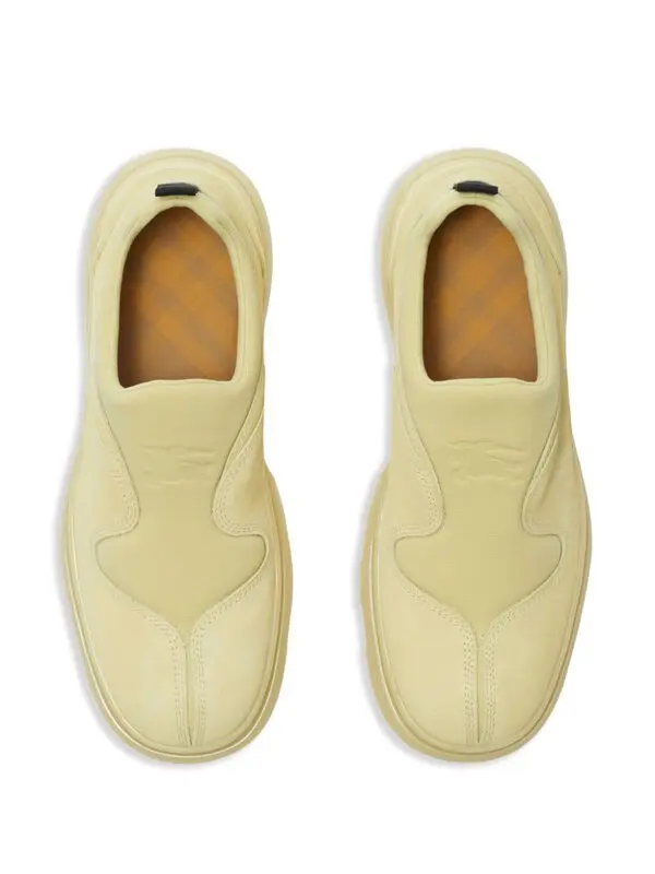 Burberry Suede Slip-on Sneakers With Equestrian Knight Motif